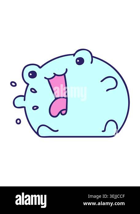 bobbing motion animation of cartoon of a funny happy frog Stock Video ...