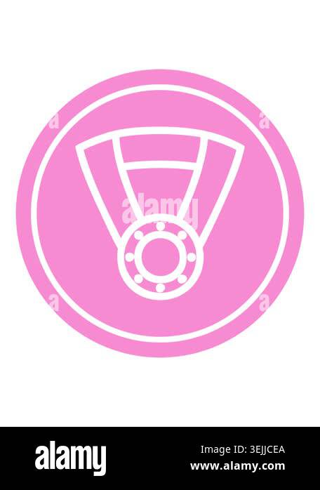 shine light effect animation of medal award circular icon symbol Stock ...