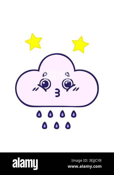 spinning stars animation of cartoon of a cloud Stock Video Footage - Alamy