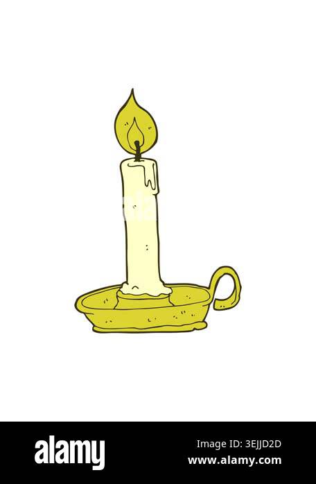 changing color animation of cartoon old candlestick Stock Video Footage ...