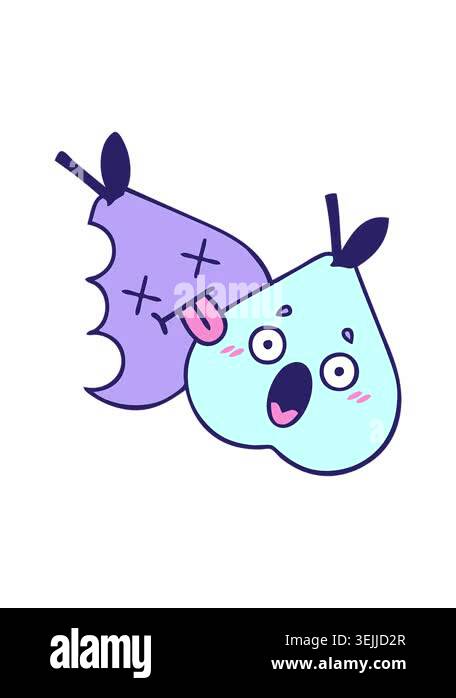 pressure popping animation of cute cartoon of a pears Stock Video ...