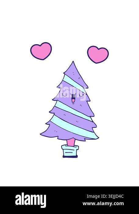 spinning hearts animation of retro christmas tree Stock Video Footage ...