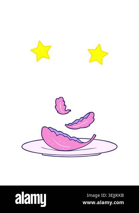 spinning stars animation of cartoon salad leaves Stock Video Footage ...