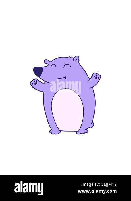 blinking radial lines animation of a happy polar bear cartoon Stock ...