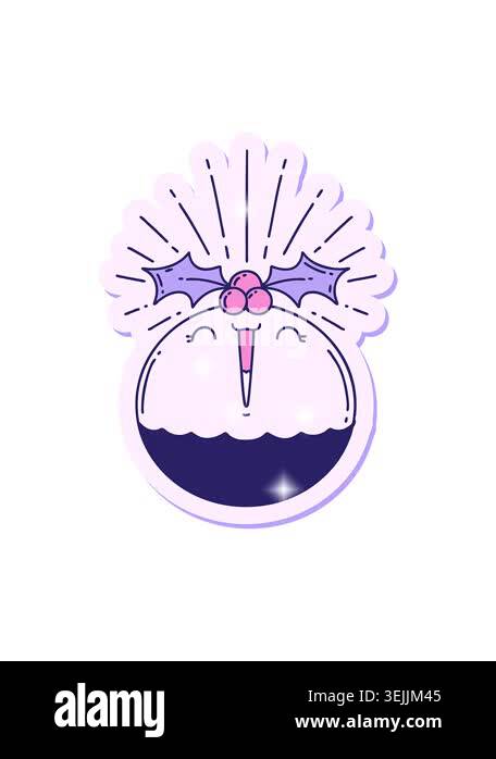 glitter effect animation of a sticker of a tattoo style singing ...