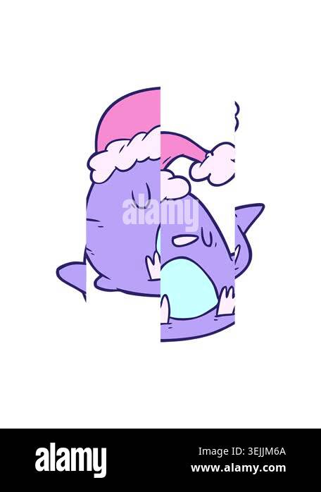 splitting motion animation of cute cartoon of a christmas penguin Stock ...