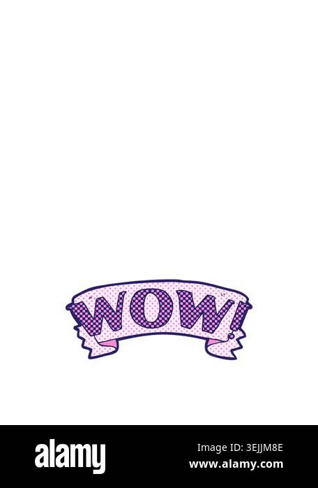 stretching up animation of cartoon wow symbol Stock Video Footage - Alamy