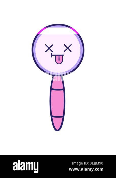 power up animation of cute cartoon of a magnifying glass Stock Video ...