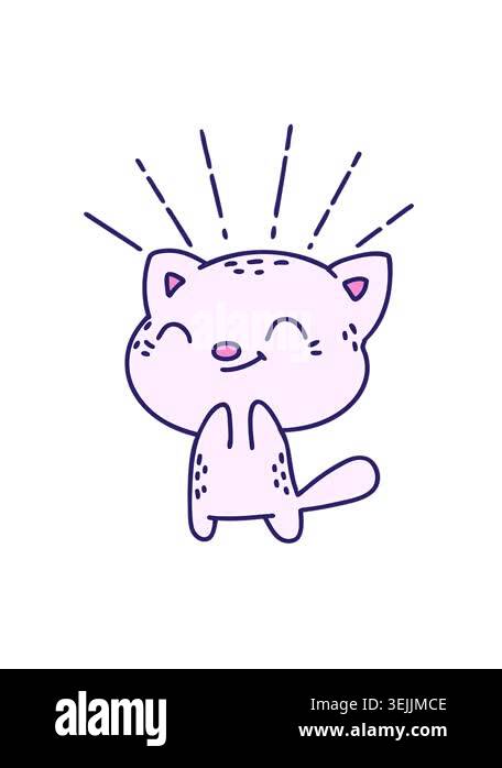 jiggle motion animation of tattoo style happy cat Stock Video Footage ...