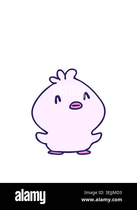 stretching up animation of cartoon of a happy little chick Stock Video ...