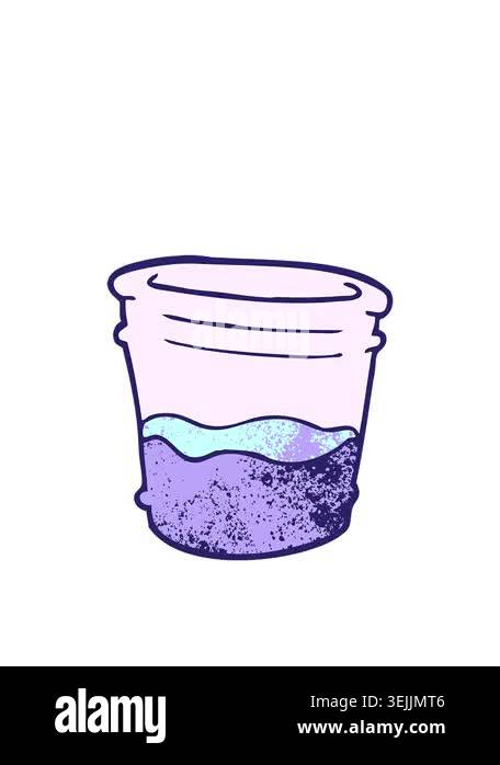 rise and float animation of cartoon doodle glass of drink Stock Video ...