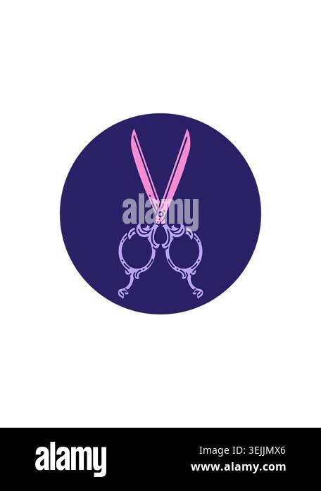 sales flash animation of tattoo style image of barber scissors Stock ...
