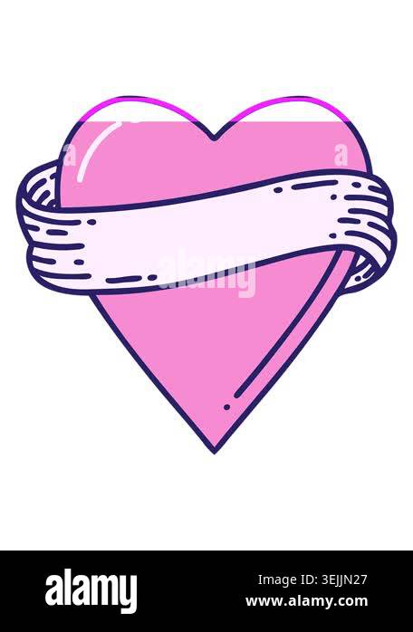 power up animation of tattoo in traditional style of a neon heart and ...