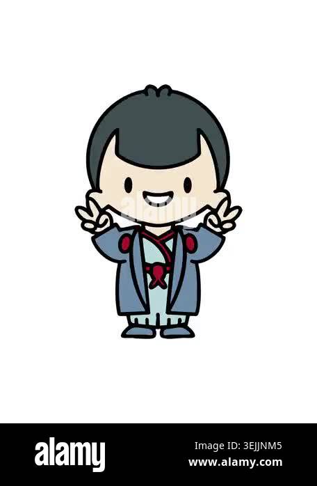 shivering motion animation of japanese man in traditional wedding ...