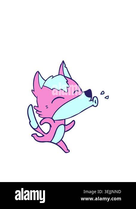 jumping motion animation of fox cartoon character design Stock Video ...