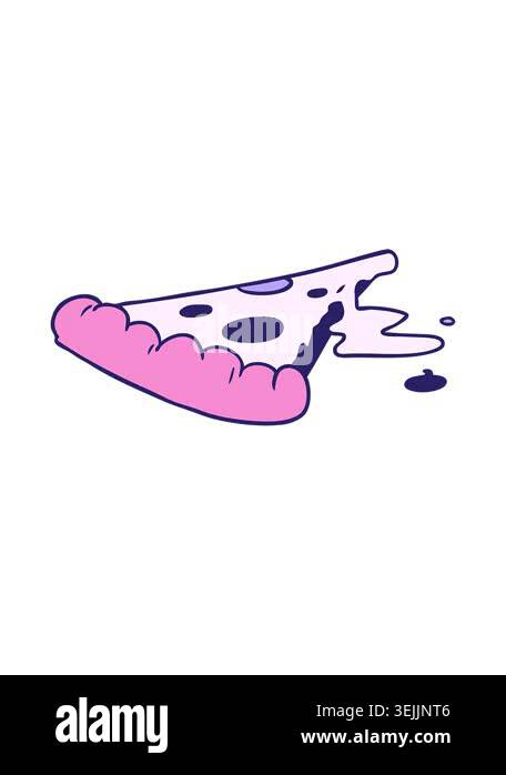 bob and pause animation of hand drawn cartoon doodle of a slice of ...