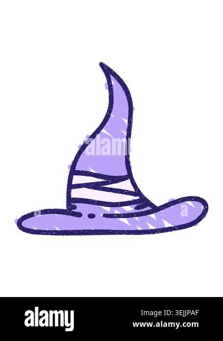 jiggle and pause animation of Witch Hat Chalk Drawing Stock Video ...
