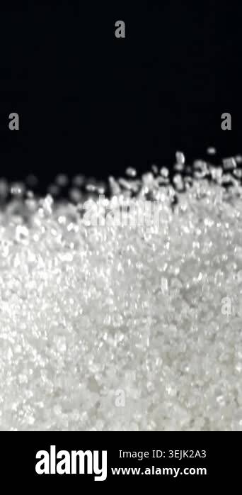 Sugar flies up and down. Filmed on a high-speed camera at 1000 fps ...