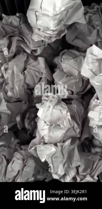 The basket flies along with the crumpled paper. Filmed on a high-speed ...