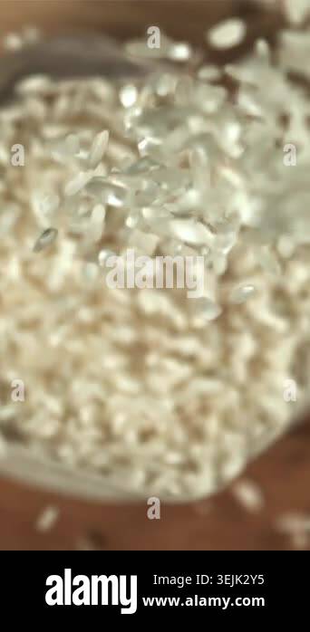 The rice falls into the bag. Filmed on a high-speed camera at 1000 fps ...