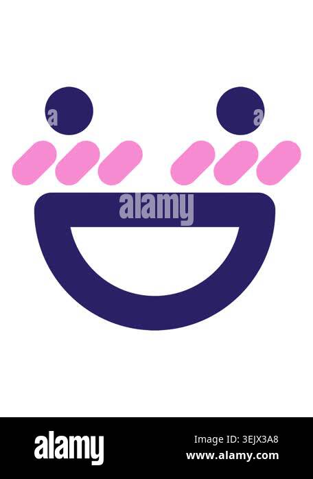 bob and pause animation of happy blushing face icon Stock Video Footage ...