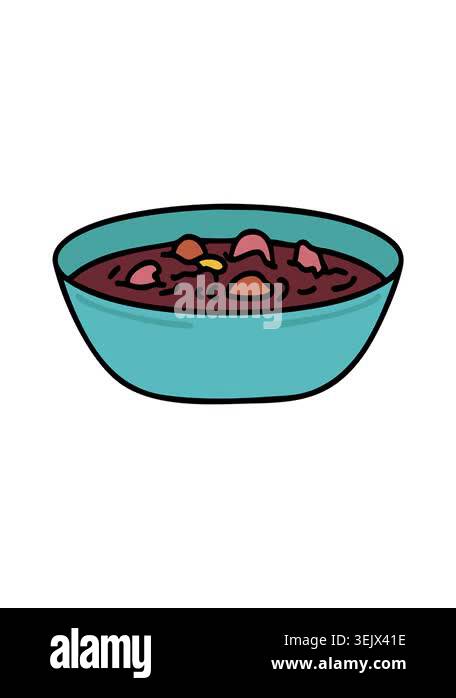 spinning motion animation of traditional brazil bean feijoada stew ...