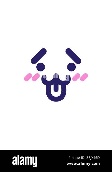 sales flash animation of cute blushing animal face icon Stock Video ...