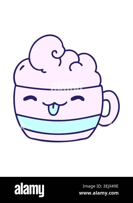 shine light effect animation of cartoon of a happy cup of coffee with ...