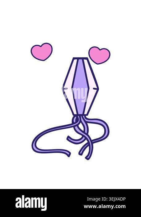 spinning hearts animation of brazilian flying carnival candle lantern ...