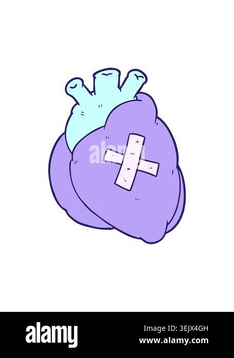 spinning motion animation of cartoon heart Stock Video Footage - Alamy