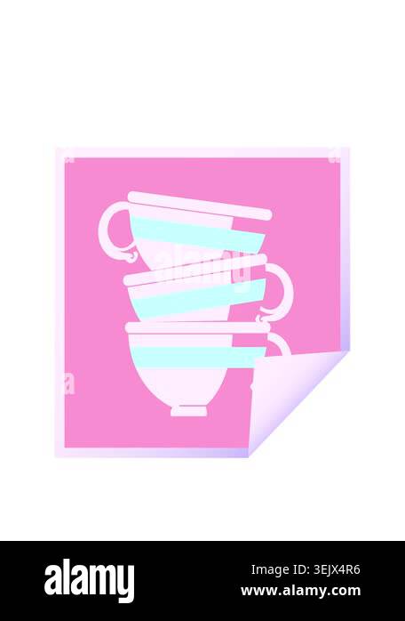 stretching up animation of stack of cups graphic vector illustration ...