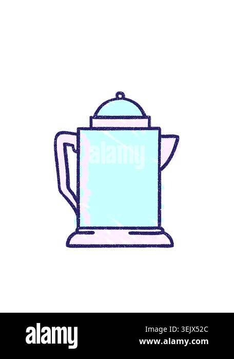 blinking radial lines animation of Coffee Kettle Chalk Drawing Stock ...