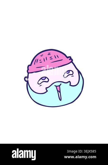 blinking radial lines animation of cartoon male face with beard Stock ...