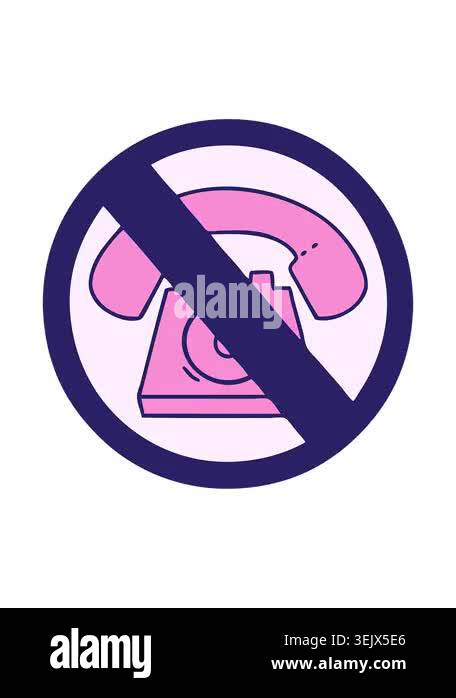shivering motion animation of cartoon of a no phones allowed sign Stock ...