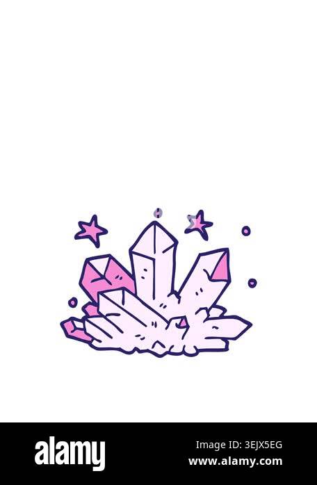 stretching up animation of cartoon doodle crystal sparkling Stock Video ...