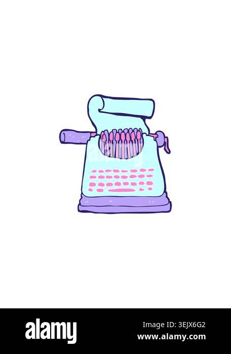 sales flash animation of cartoon typewriter Stock Video Footage - Alamy