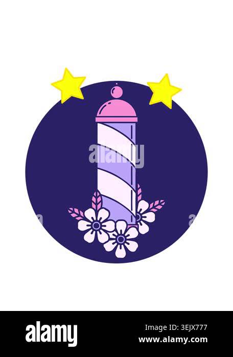 spinning stars animation of barbers pole cartoon Stock Video Footage ...
