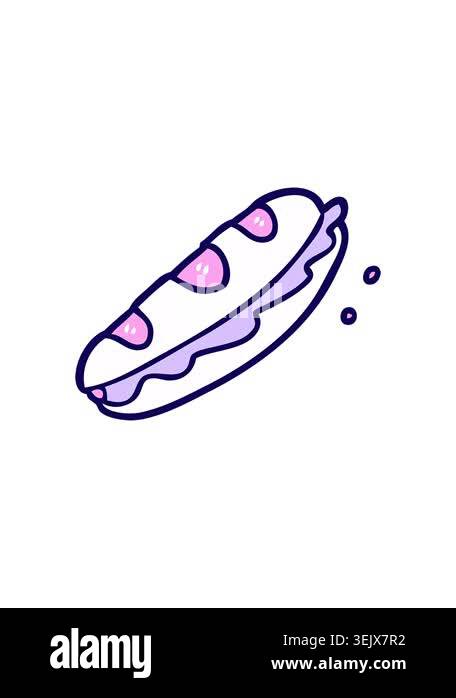neon light effect animation of cartoon sandwich Stock Video Footage - Alamy