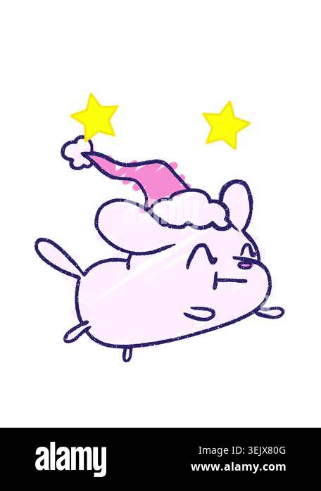 spinning stars animation of a Christmas Dog Chalk Drawing Stock Video ...