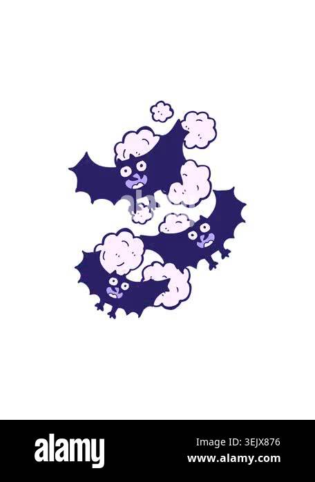pixelize effect animation of cartoon bats Stock Video Footage - Alamy