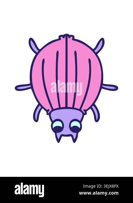 pixelize effect animation of a quirky cartoon beetle Stock Video ...