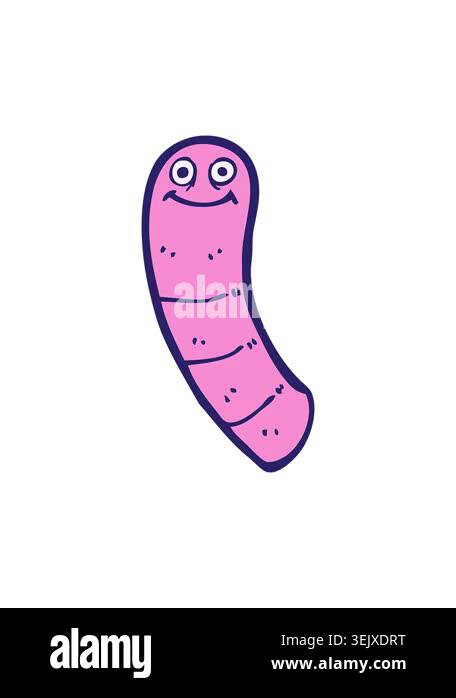 pixelize effect animation of cartoon of worm Stock Video Footage - Alamy
