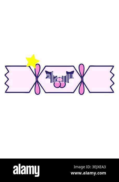 twinkling stars effect animation of cute cartoon of a christmas cracker ...