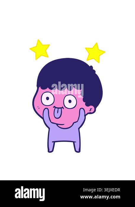 spinning stars animation of cartoon man staring Stock Video Footage - Alamy