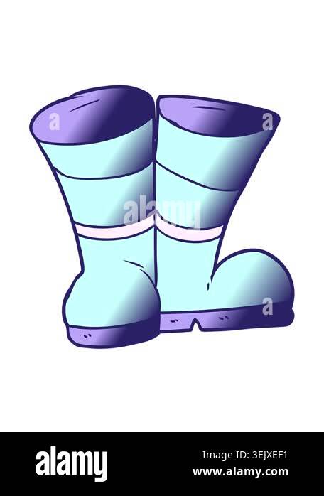 jiggle motion animation of wellington boots cartoon Stock Video Footage ...
