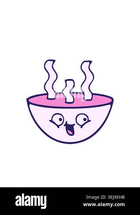 blinking radial lines animation of a bowl of hot soup illustration ...
