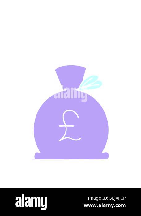 stretching up animation of flat symbol of a bag of money Stock Video ...