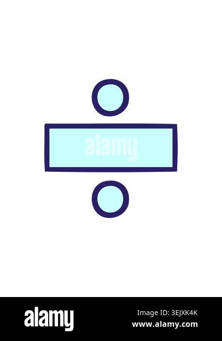 pressure popping animation of cute cartoon of a division symbol Stock ...