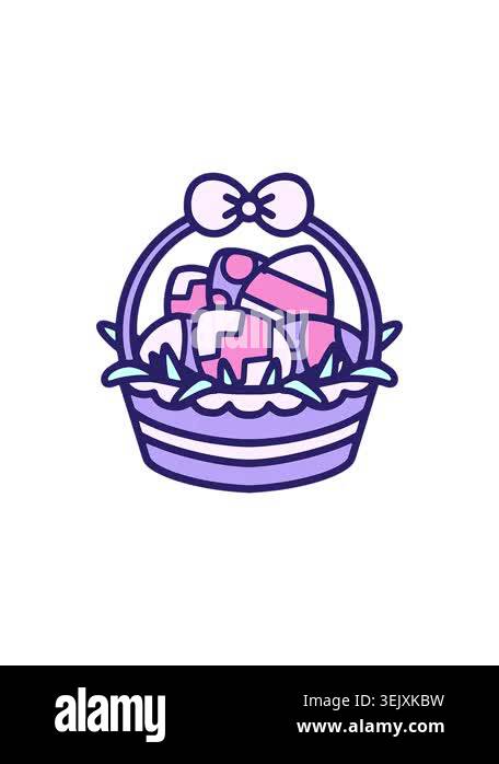 starburst effect animation of easter basket cartoon Stock Video Footage ...