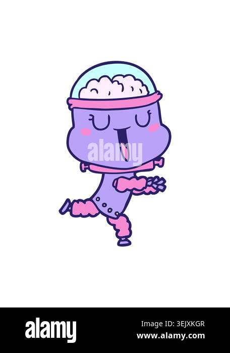 bobbing motion animation of happy cartoon robot running Stock Video ...